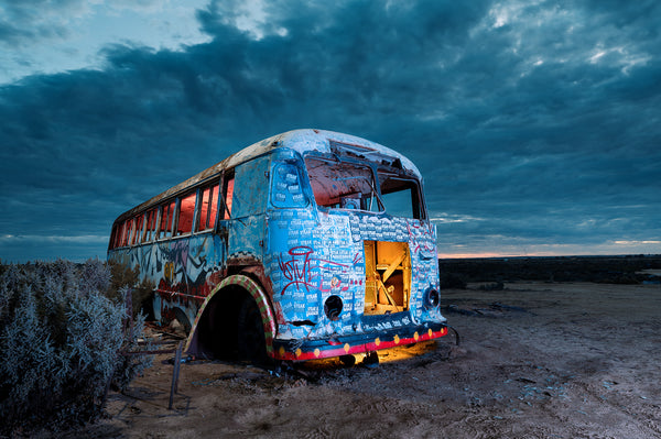 Old Bus, Lake Tyrrell, Victoria– Christian Fletcher Gallery